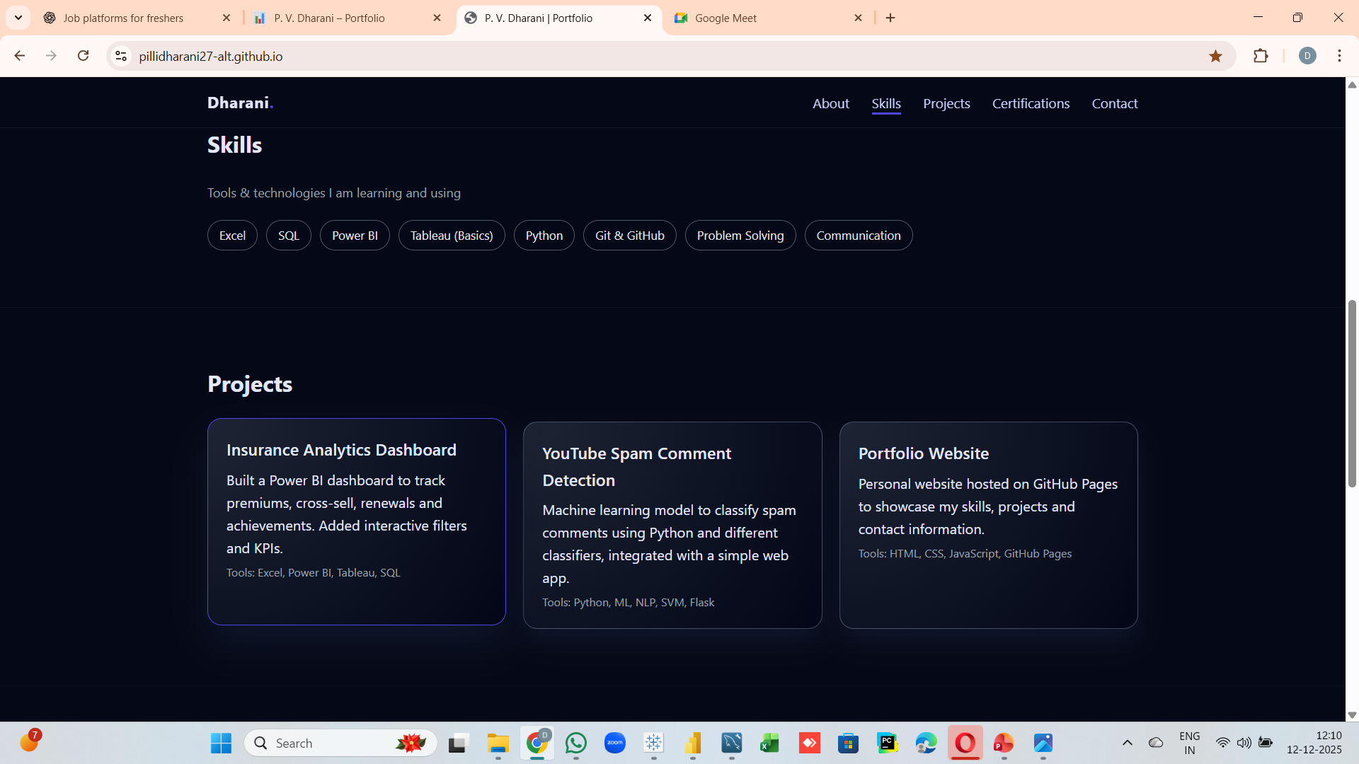 P. V. Dharani | Portfolio